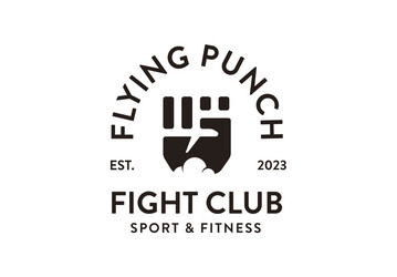 Boxing gloves and airplane logo design Royalty Free Vector