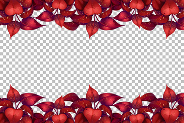 Red nature leaves frame transparent background Vector Image