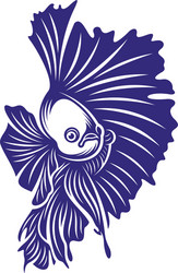 Betta fish fighting fish logo design template Vector Image