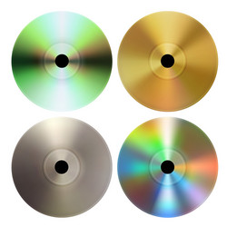 Flat CD and DVD Icons Royalty Free Vector Image