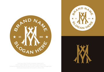 Powerful and strong monogram initial letter mmm Vector Image