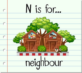 Flashcard letter n is for nap Royalty Free Vector Image