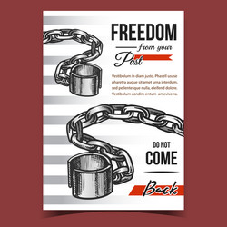 Breaking metal chain freedom concept ink Vector Image