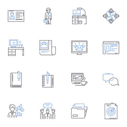 Motion graphics line icons collection animation Vector Image
