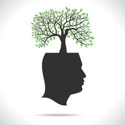 Human head with circuit tree Royalty Free Vector Image