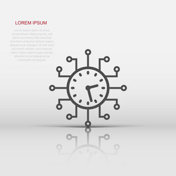 Real time icon in flat style clock on white Vector Image