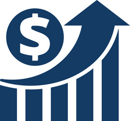 Sales growth chart icon Royalty Free Vector Image