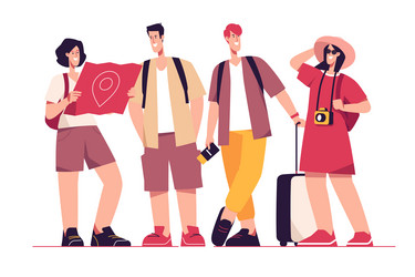 Cartoon guys five best friends student Royalty Free Vector