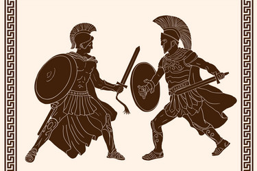 Ancient greek warrior Royalty Free Vector Image