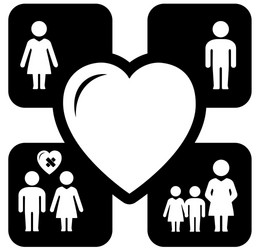 Concept family help icons Royalty Free Vector Image