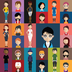 People avatar with full body and torso variations Vector Image