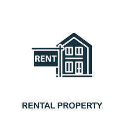 Rental property icon monochrome simple Royalty Free Vector