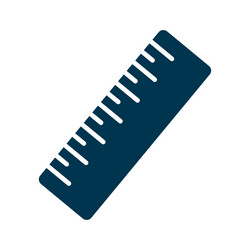 Ruler silhouette icon with scale Royalty Free Vector Image