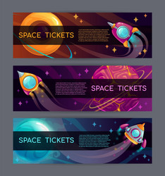 Cool space banners set Royalty Free Vector Image