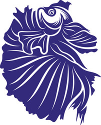 Betta fish fighting fish logo design template Vector Image