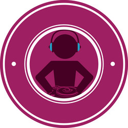 Dj avatar playing music graphic Royalty Free Vector Image