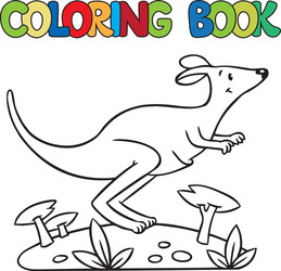 Coloring book of little funny kangaroo Royalty Free Vector