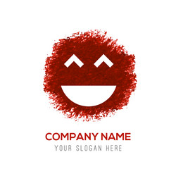 Emoji icon - red watercolor circle splash Vector Image