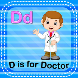 Flashcard letter d is for duck Royalty Free Vector Image