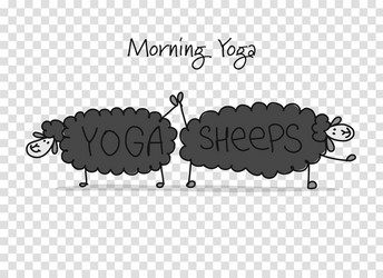 Funny Sheep Doing Yoga Vector Images (74)