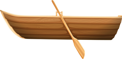 Wooden boat on white Royalty Free Vector Image
