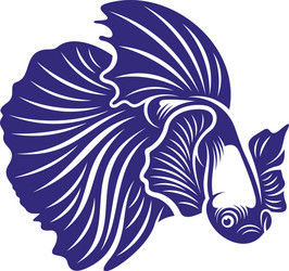 Betta fish fighting fish logo design template Vector Image