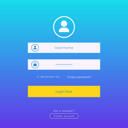 Login form page Royalty Free Vector Image - VectorStock