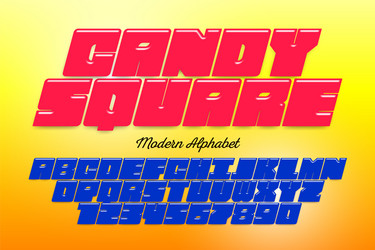 Square modular alphabet rigid modular letters Vector Image