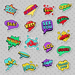 Pop art comic speech bubbles set Royalty Free Vector Image