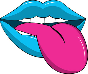 Sexy retro lips makeup cartoon Royalty Free Vector Image