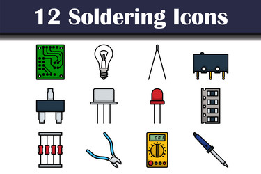 Soldering icon set Royalty Free Vector Image - VectorStock