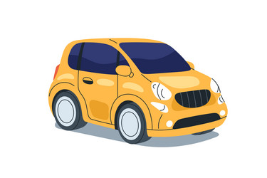 Small passenger car 2-door auto wheeled road Vector Image