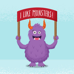 Cute happy monster friends standing next Vector Image