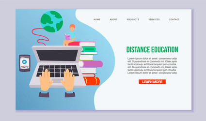 Modern flat design of distance learning system Vector Image