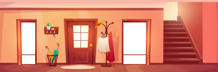 Cartoon open door apartment hallway entrance Vector Image