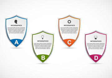 Infographics template with shield Royalty Free Vector Image