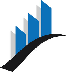 Blue and grey corporate waves background Vector Image