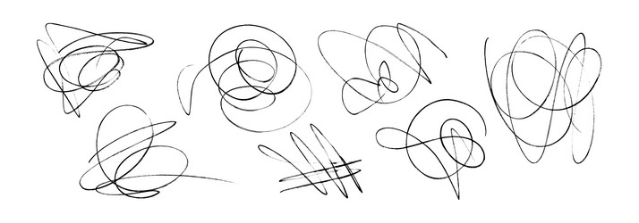 Hand drawn scribble pencil line set scratch Vector Image