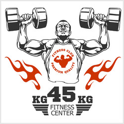 Fitness gym training template Royalty Free Vector Image