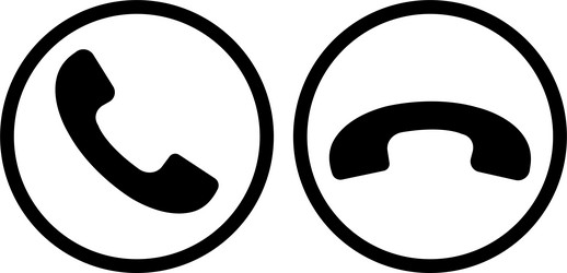 Call icons set phone dial symbols answer Vector Image