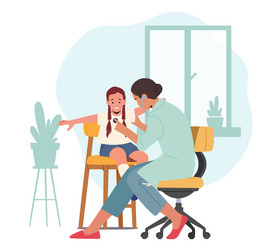 Children getting medical examinations Royalty Free Vector