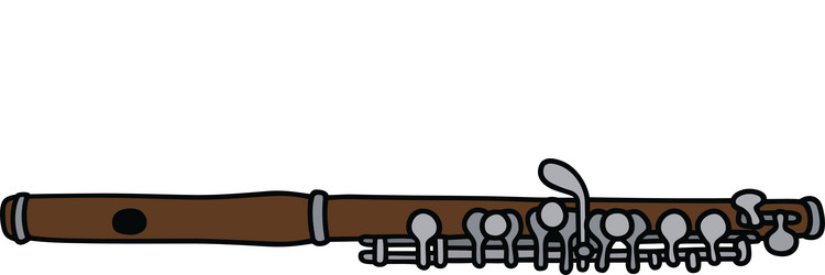 Classic wooden piccolo Royalty Free Vector Image