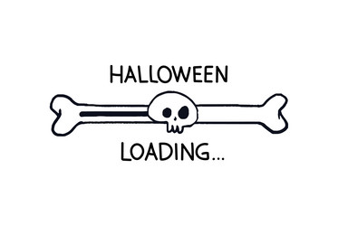 Bone loading bar doodle progress bar halloween Vector Image