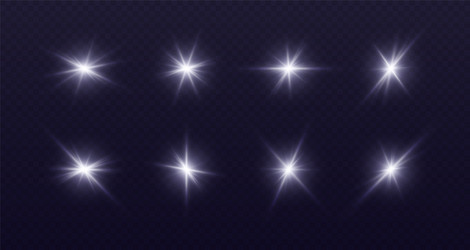 Golden lens flare glowing star with rays shiny Vector Image