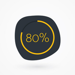 80 percent circle chart infographic icon Vector Image
