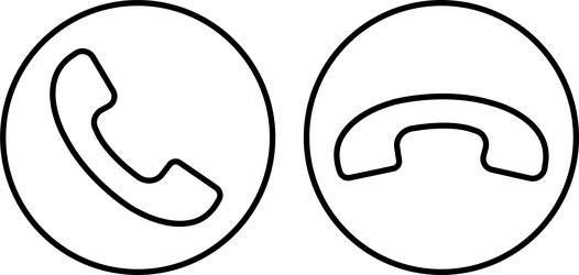 Call icons set phone dial symbols answer Vector Image