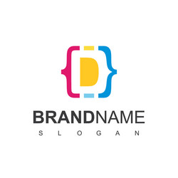 Letter n programming code logo Royalty Free Vector Image