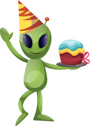 Graduating alien on white background Royalty Free Vector