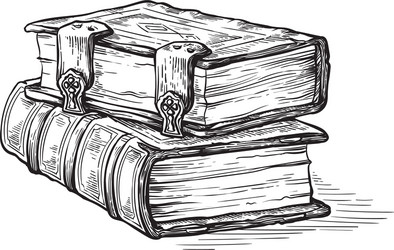 Hand drawn sketch stack from two oldest books Vector Image
