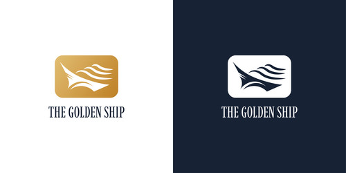 Luxury golden cruise logo design Royalty Free Vector Image